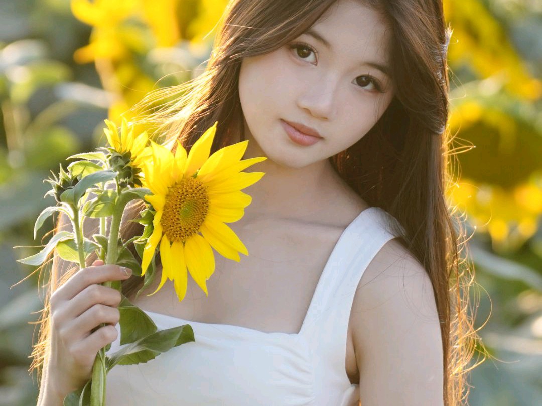 冬日向日葵少女写真_woaitao-站酷ZCOOL