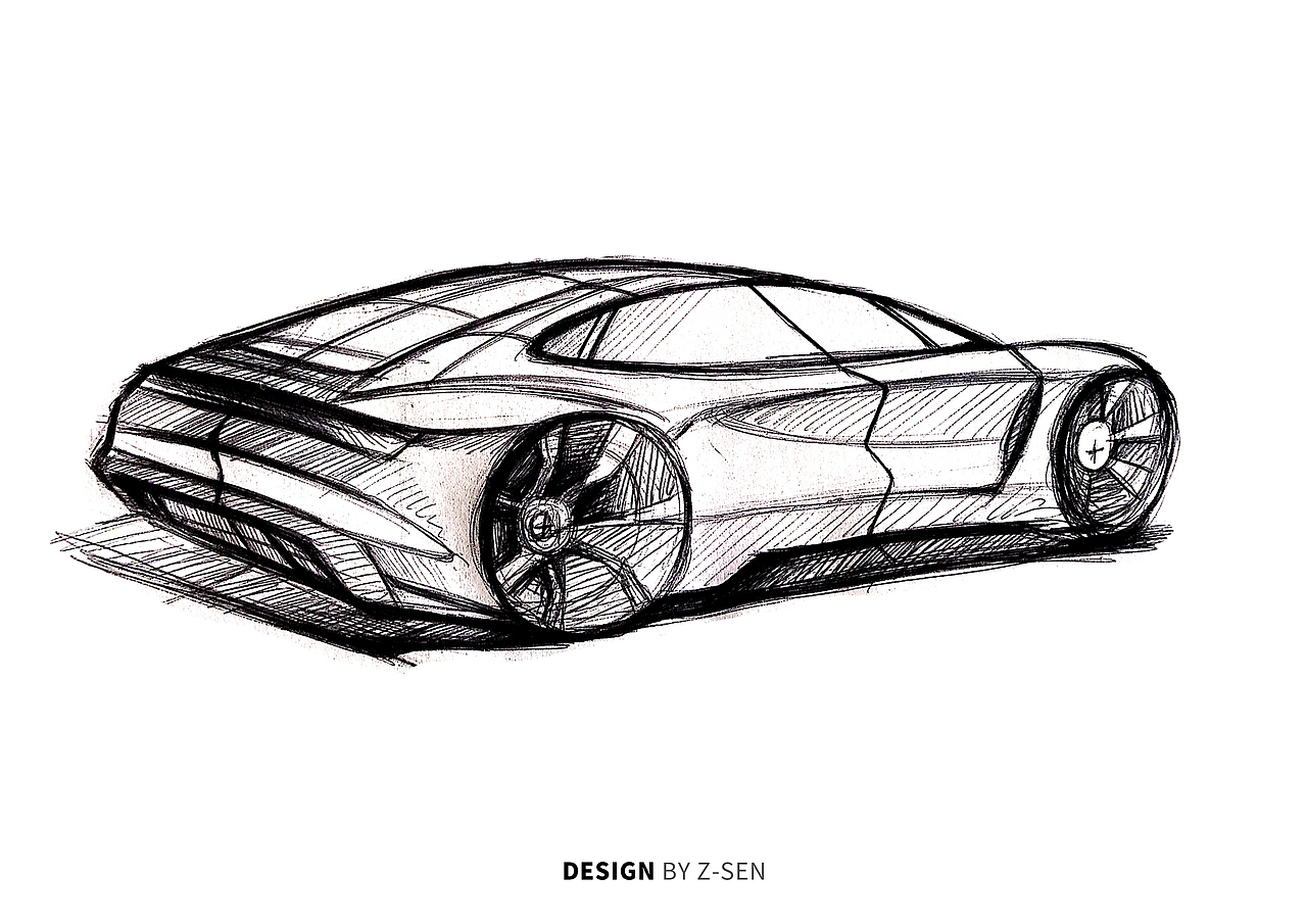汽车-手绘效果图_Zsen_zZ-站酷ZCOOL