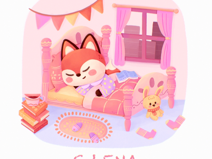 卧室小场景插画_Clenaaaaaa-站酷ZCOOL