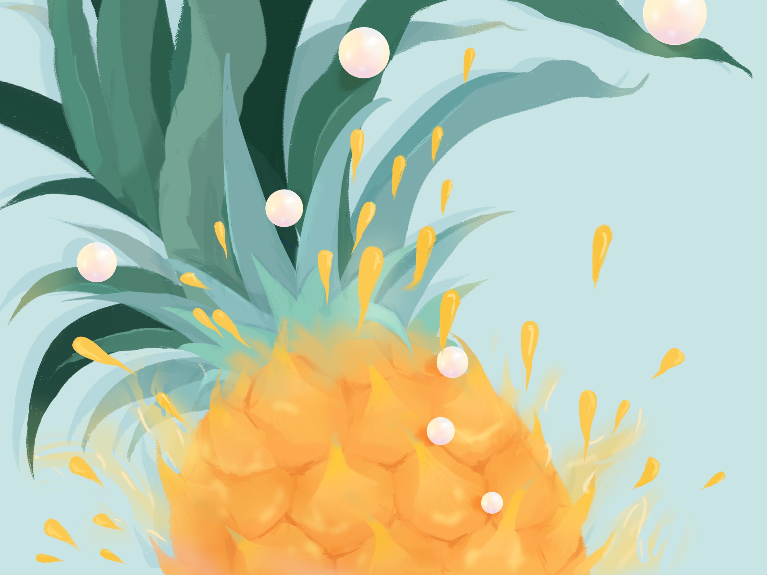 菠萝插画_Marco124-站酷ZCOOL