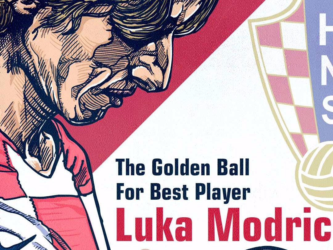 2018年世界杯金球奖最佳球员——莫德里奇_彼乔Bjao-站酷ZCOOL