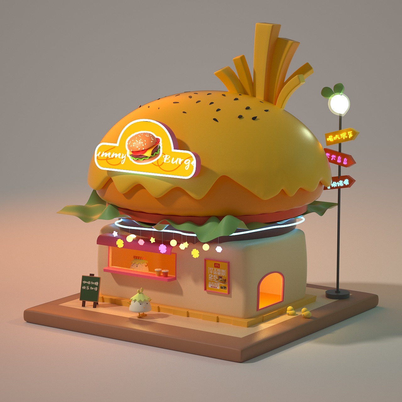 C4D 小模型 练习_37廿四-站酷ZCOOL