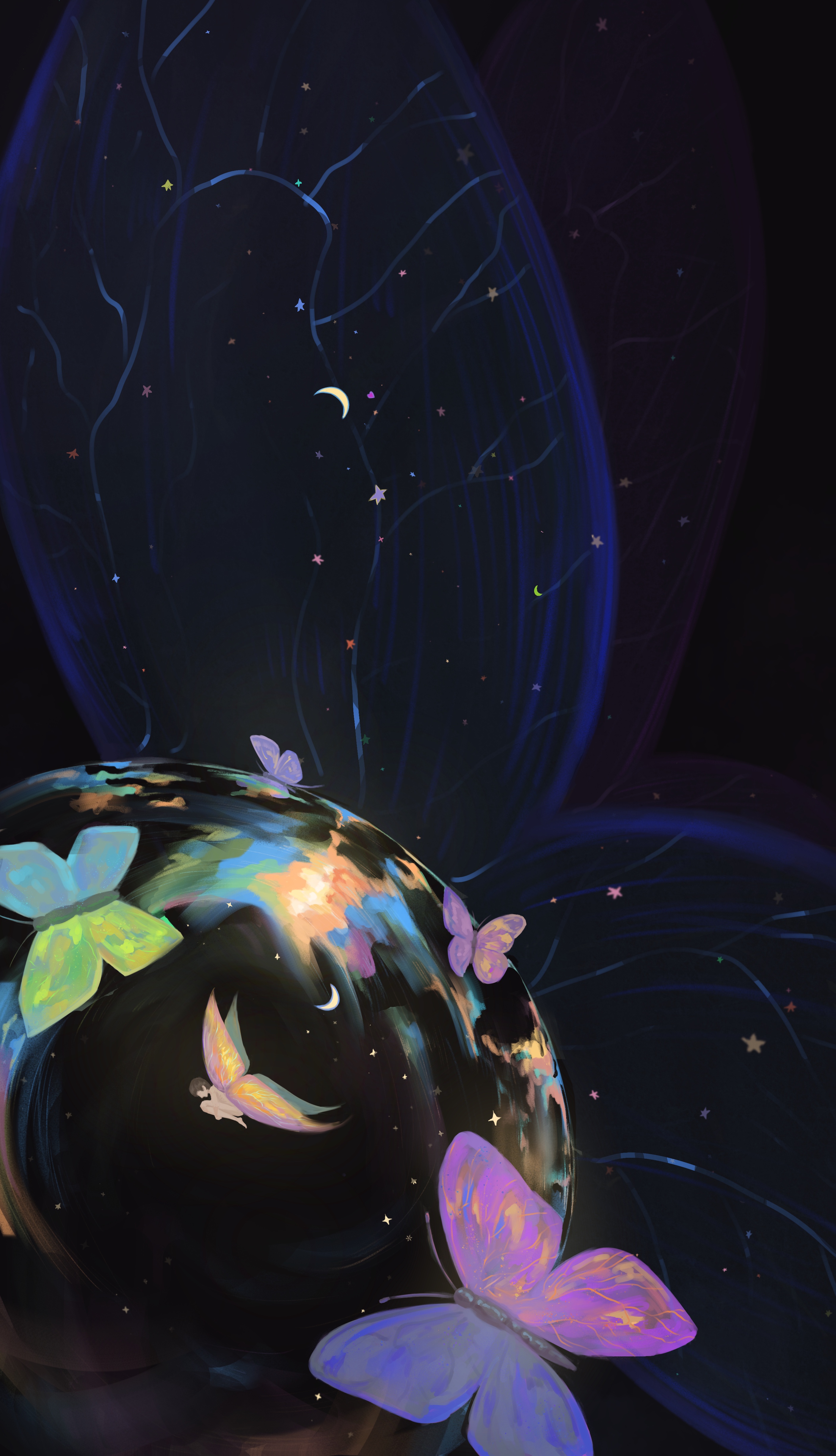 趁夜色画了好多星星 _Sunshine太阳呀-站酷ZCOOL