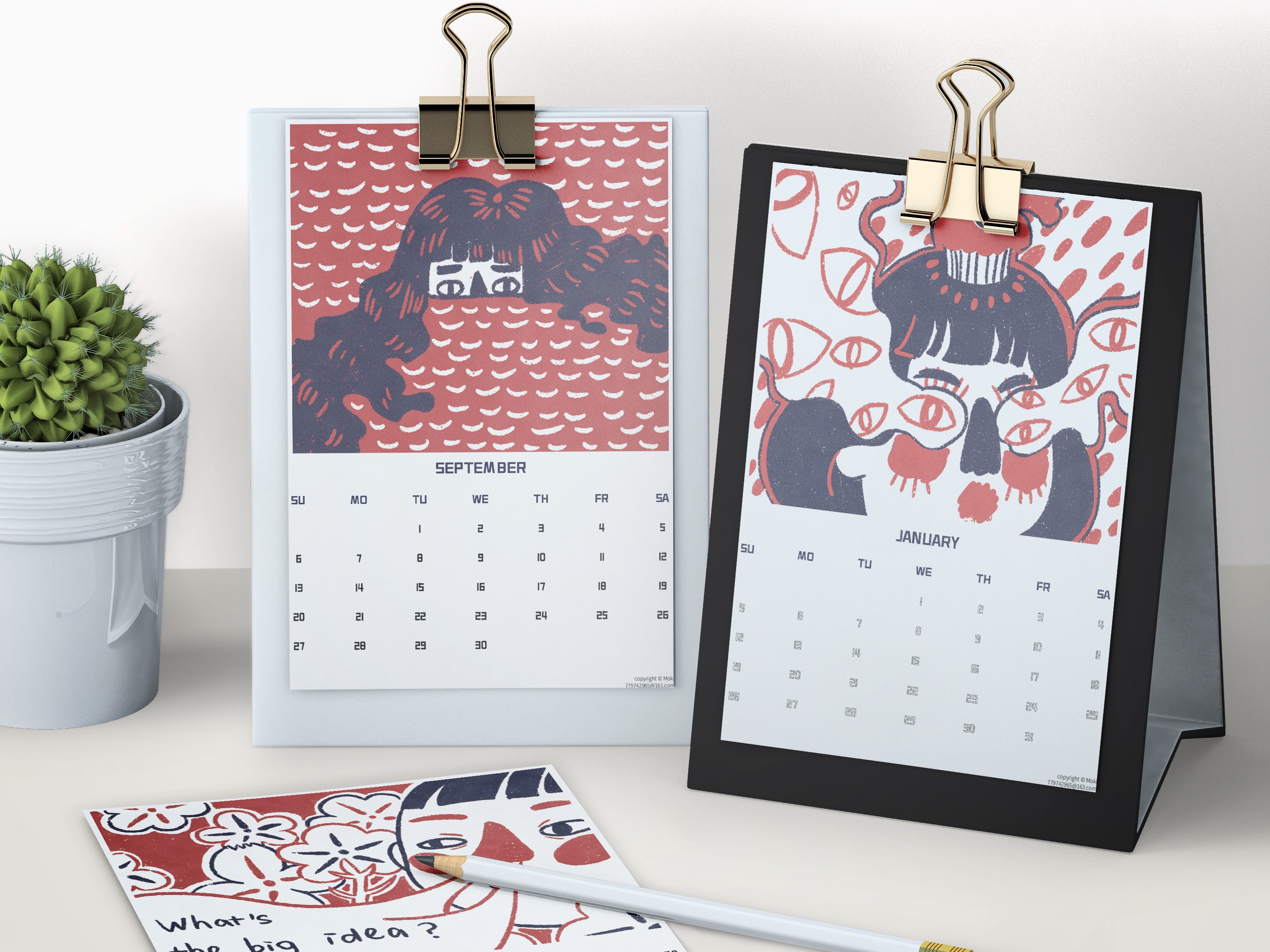 Drifting Body Calendar_漂浮的2020日历_Moki_hiya-站酷ZCOOL