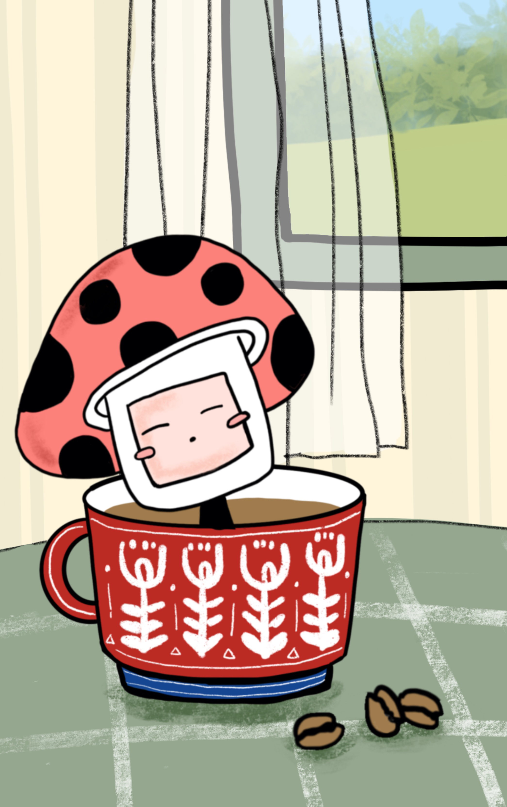 蘑菇人的咖啡聚会_wiwi张-站酷ZCOOL