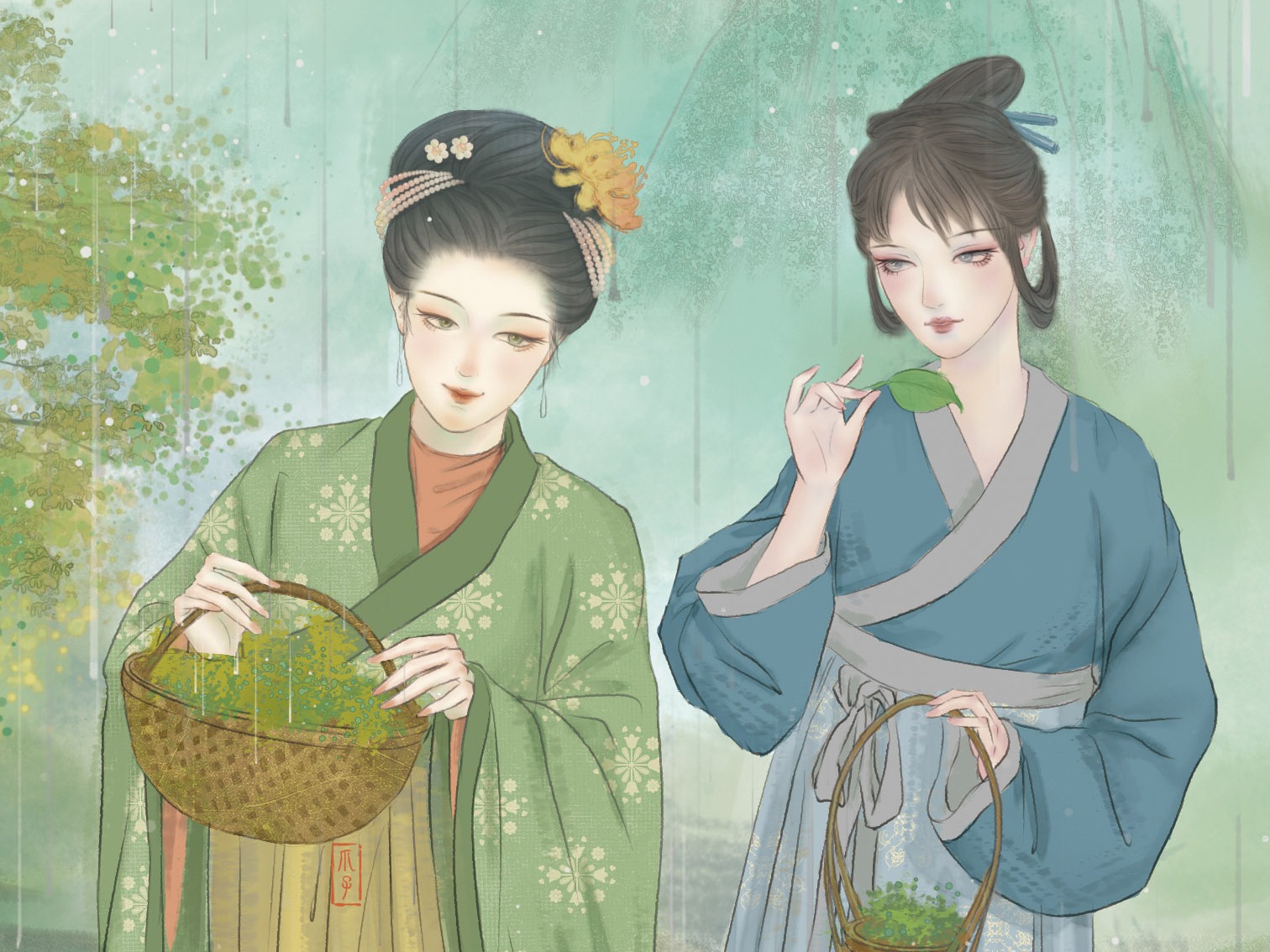 《诗经》插画——十亩之间_爪子呀ZHUAZI-站酷ZCOOL