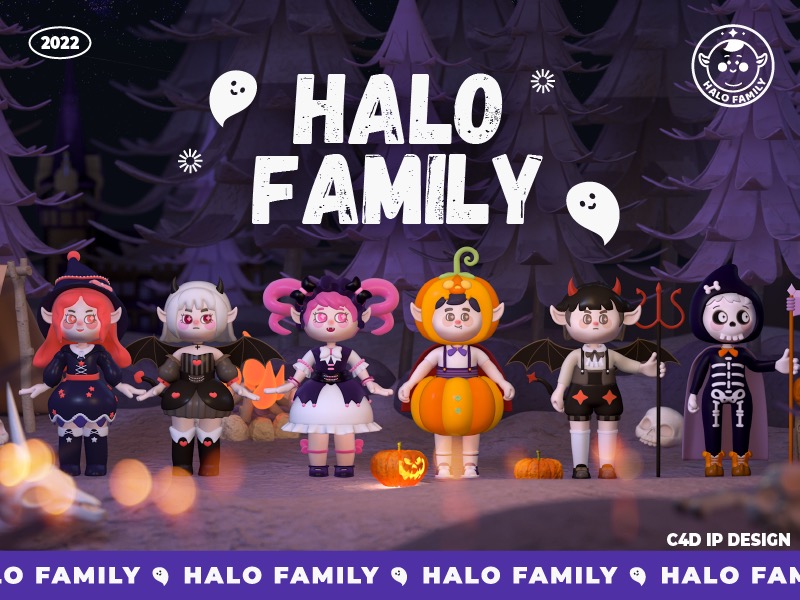 HALO FAMILY | 2022个人原创ip设计_大王狗子晔-站酷ZCOOL