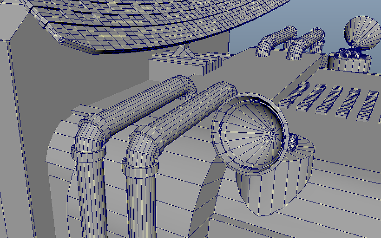 三维建模 Maya/sub painter-Spaceship，影视，游戏_laceychen-站酷ZCOOL