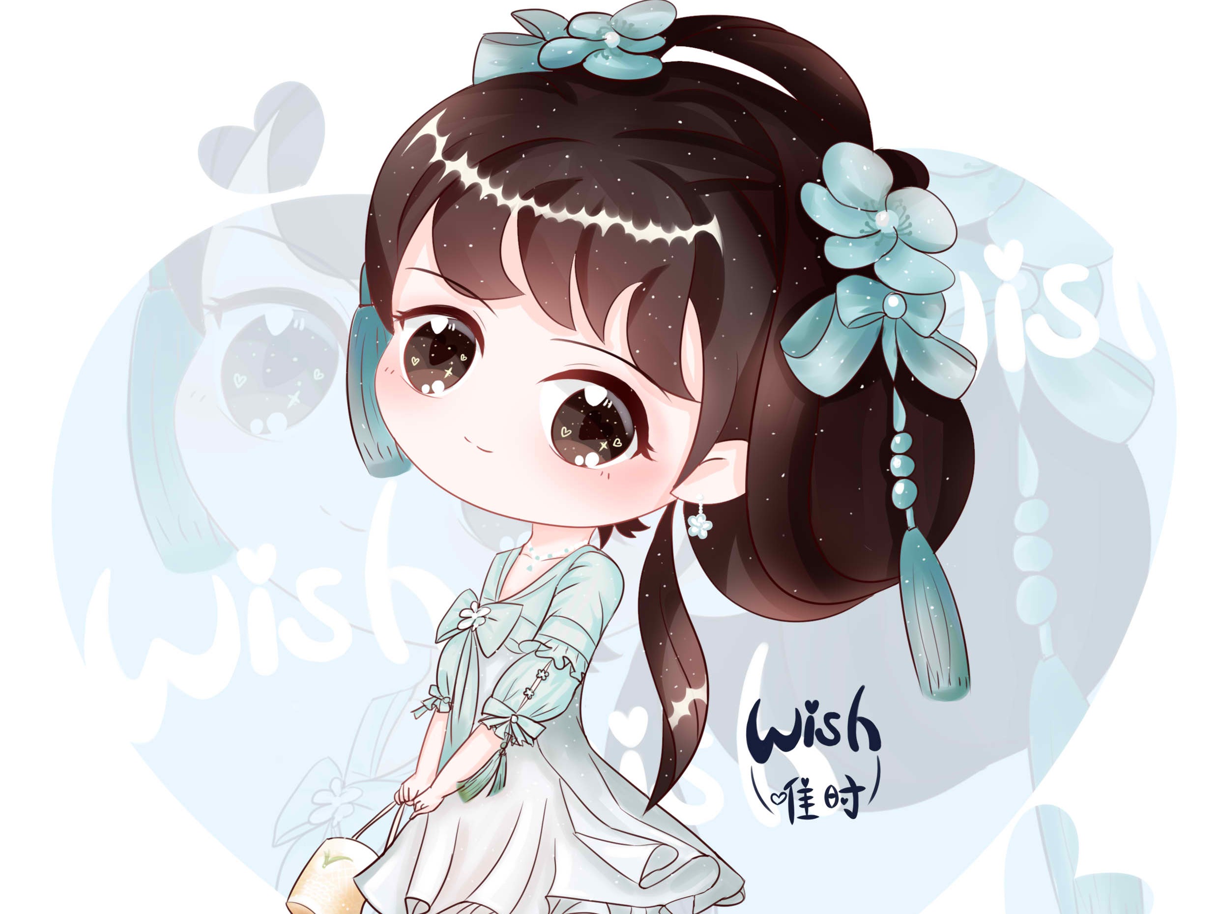 Q版谢安然 板绘 古风_唯时Wish-站酷ZCOOL