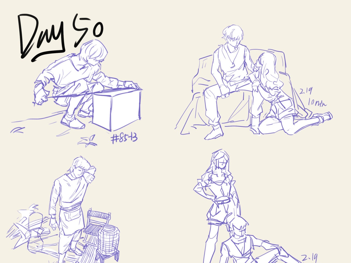 Day50 @速写班长 #速写60天挑战赛# _一语四字-站酷ZCOOL