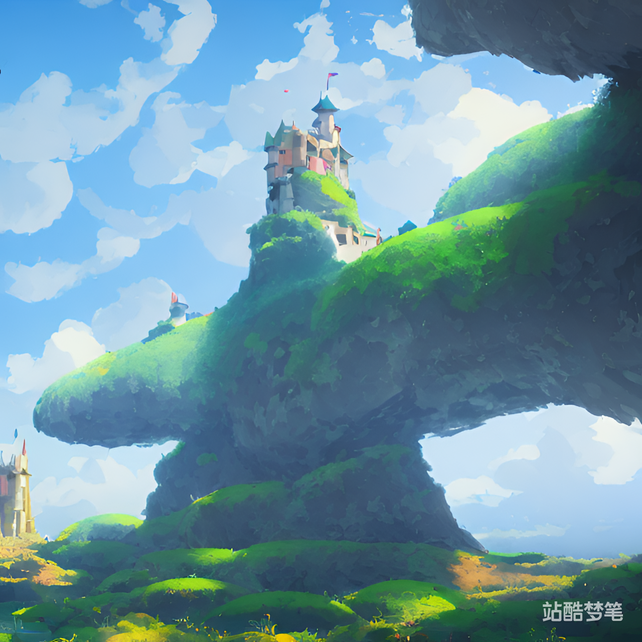 #站酷梦笔#城堡，动漫风，卢卡·焦尔达诺_孤灯残云-站酷ZCOOL