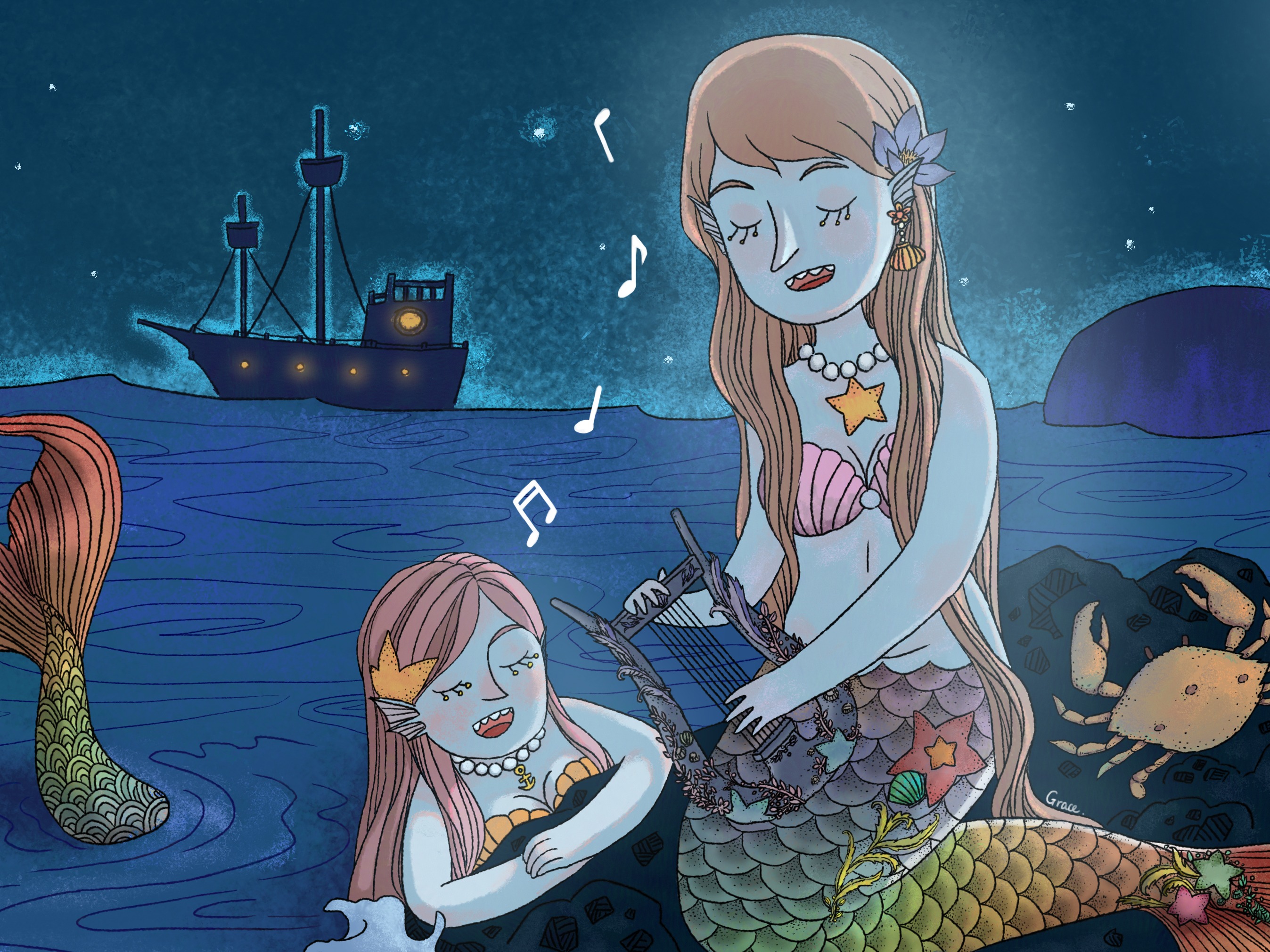 夜空下的加勒比_田德莉娜Grace-站酷ZCOOL