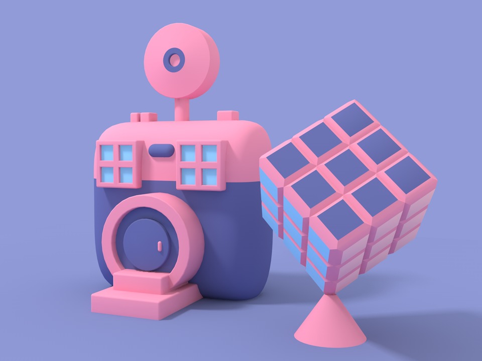 C4D 相机 魔方_抹茶红豆冰123-站酷ZCOOL