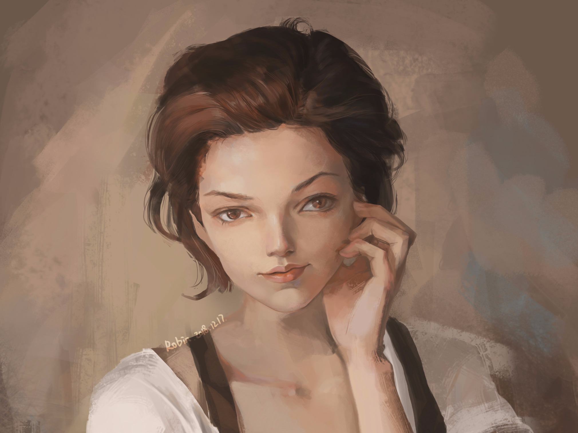 画个暖色调的小姐姐_M_Robin-站酷ZCOOL