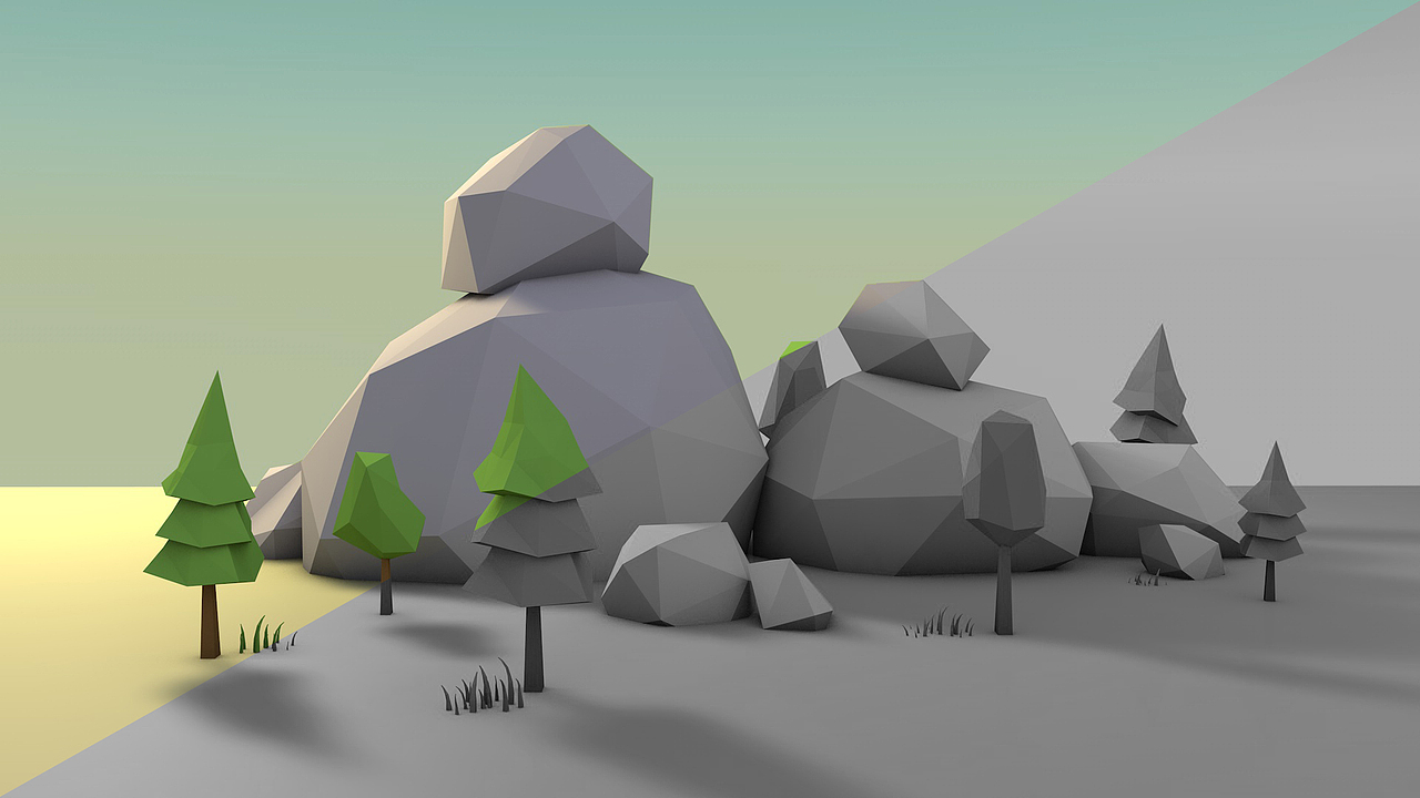 LOWPOLY_Tian_Chi-站酷ZCOOL