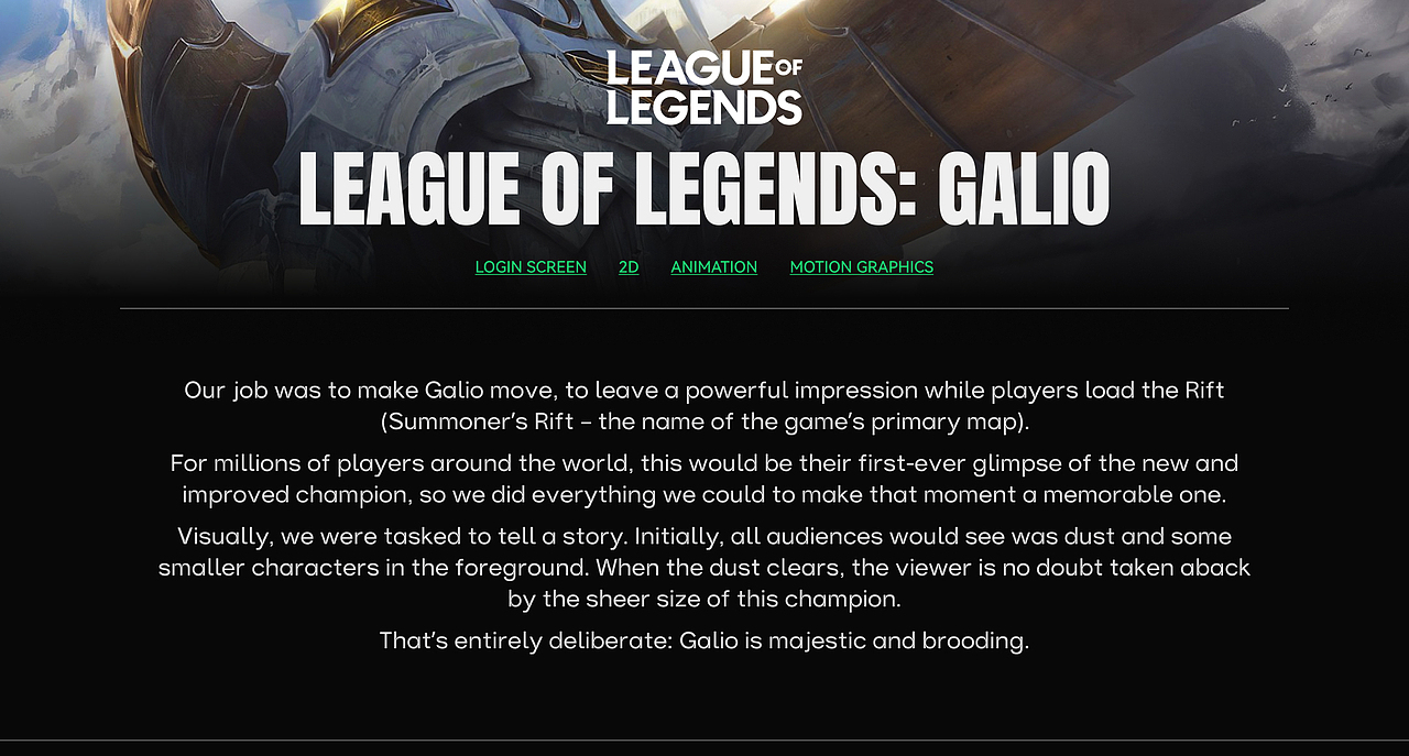 英雄联盟｜Galio 正义巨像·加里奥 角色展示_嘉伯乐Combo-站酷ZCOOL