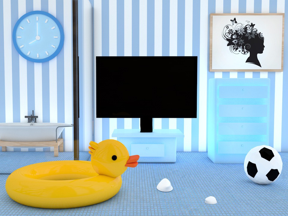 室内建模练习——蓝色房间_于逗逗Yhy-站酷ZCOOL