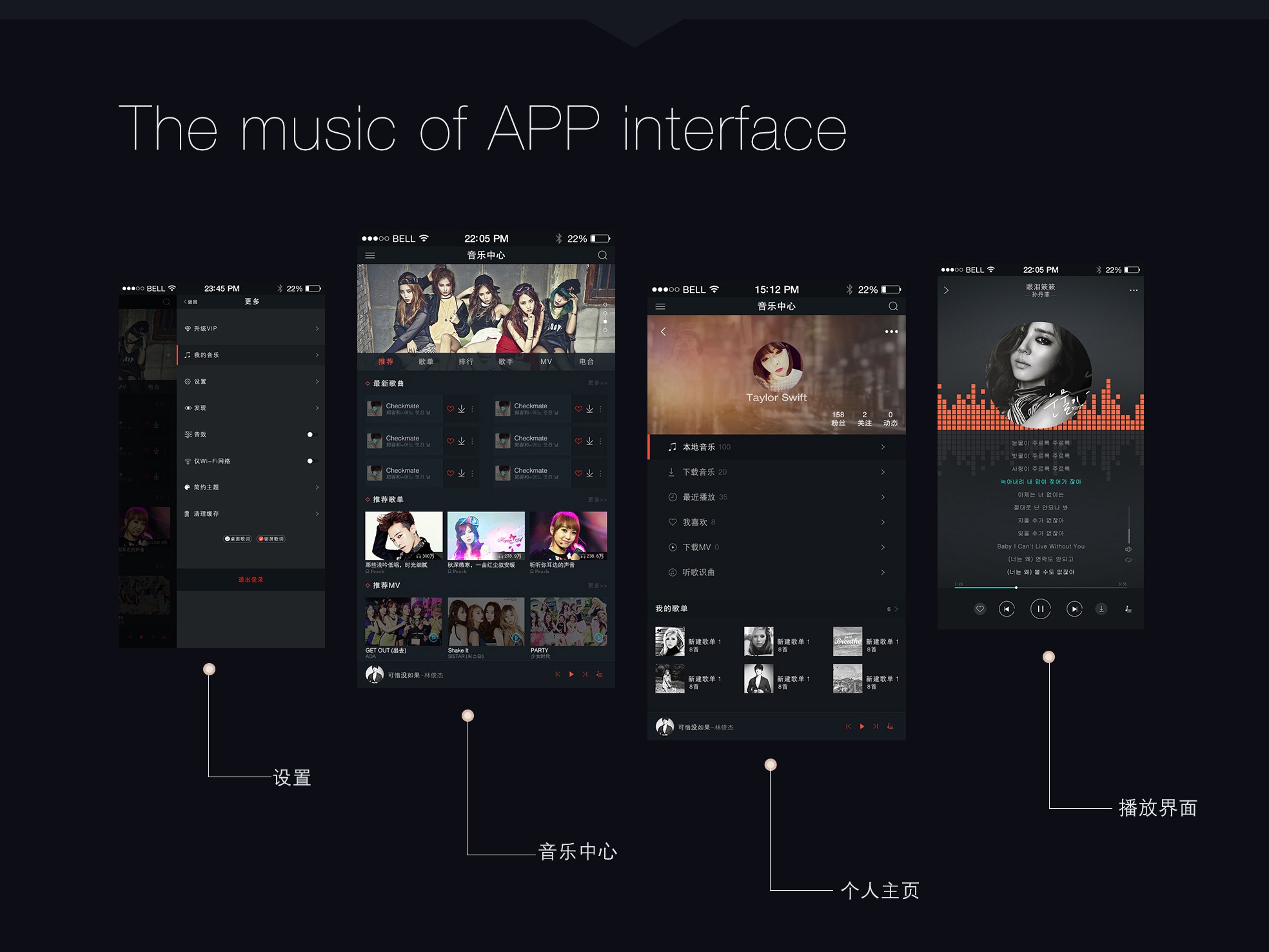 music音乐界面/APP界面设计_Aimee_TING-站酷ZCOOL