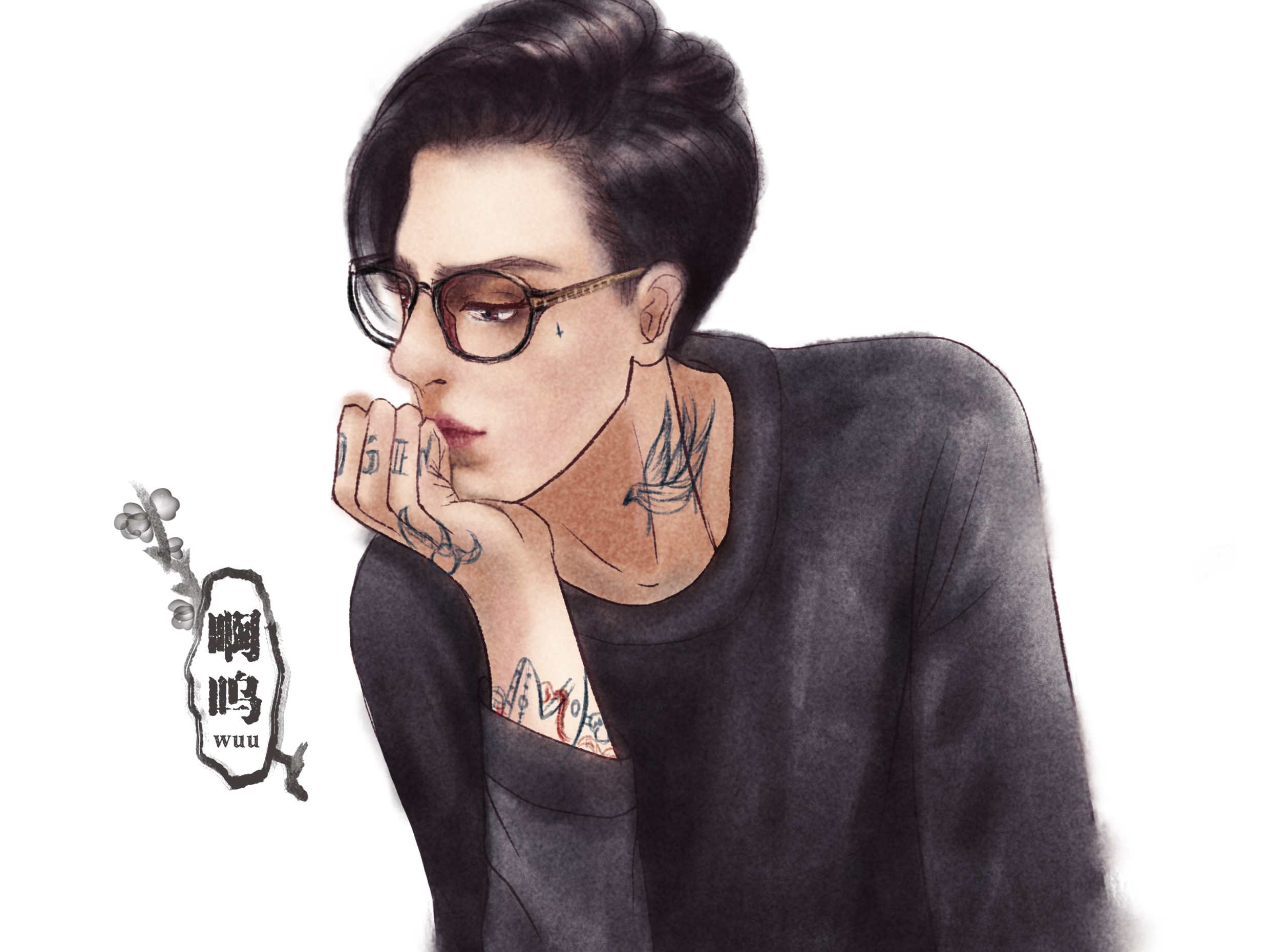 头像速写_啊呜wuu-站酷ZCOOL