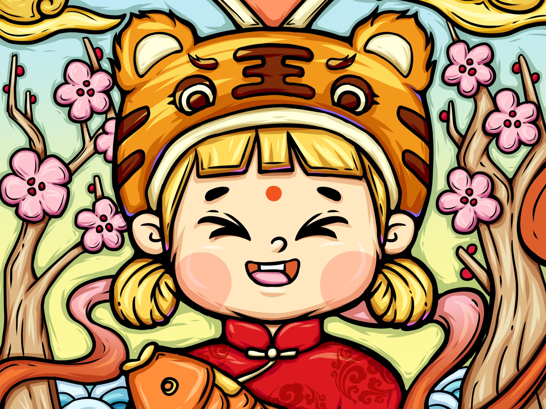 虎年喜庆国潮 _蘑菇Mog-站酷ZCOOL