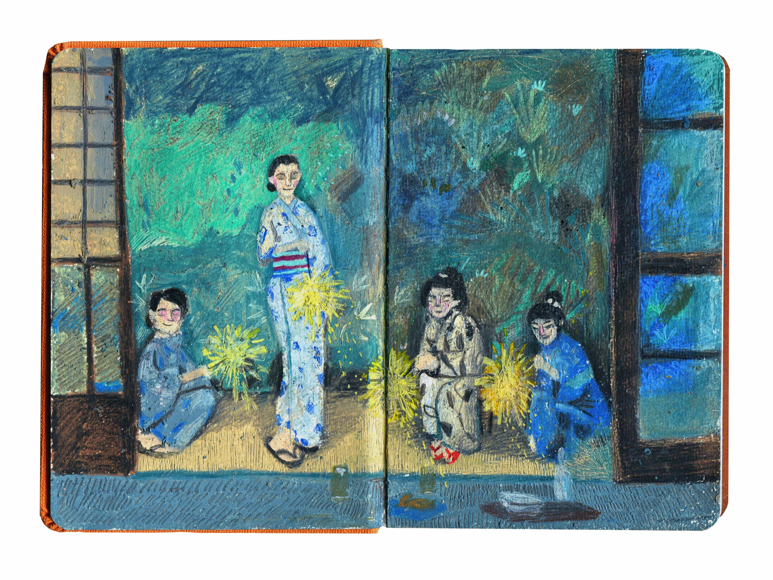 【油画棒】|《海街日记》电影+放烟花+A5手账本_大馬-站酷ZCOOL