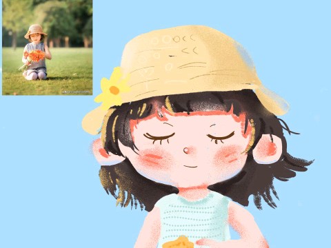 来一个QQ的小人物😊_画画中的小菌S4-站酷ZCOOL