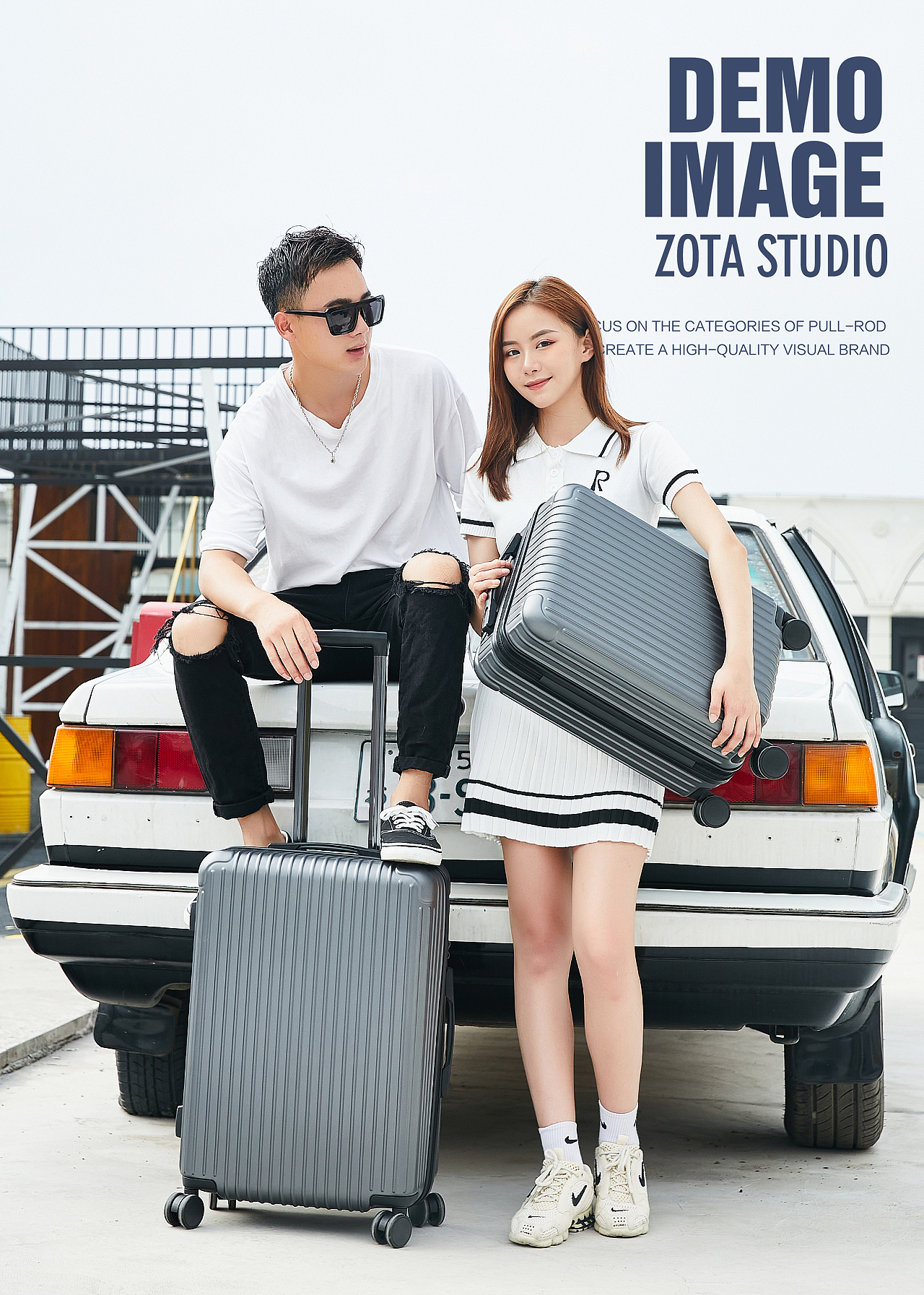 『中模 』简约通勤款-行李箱模特拍摄_ZOTA找他创意视觉-站酷ZCOOL