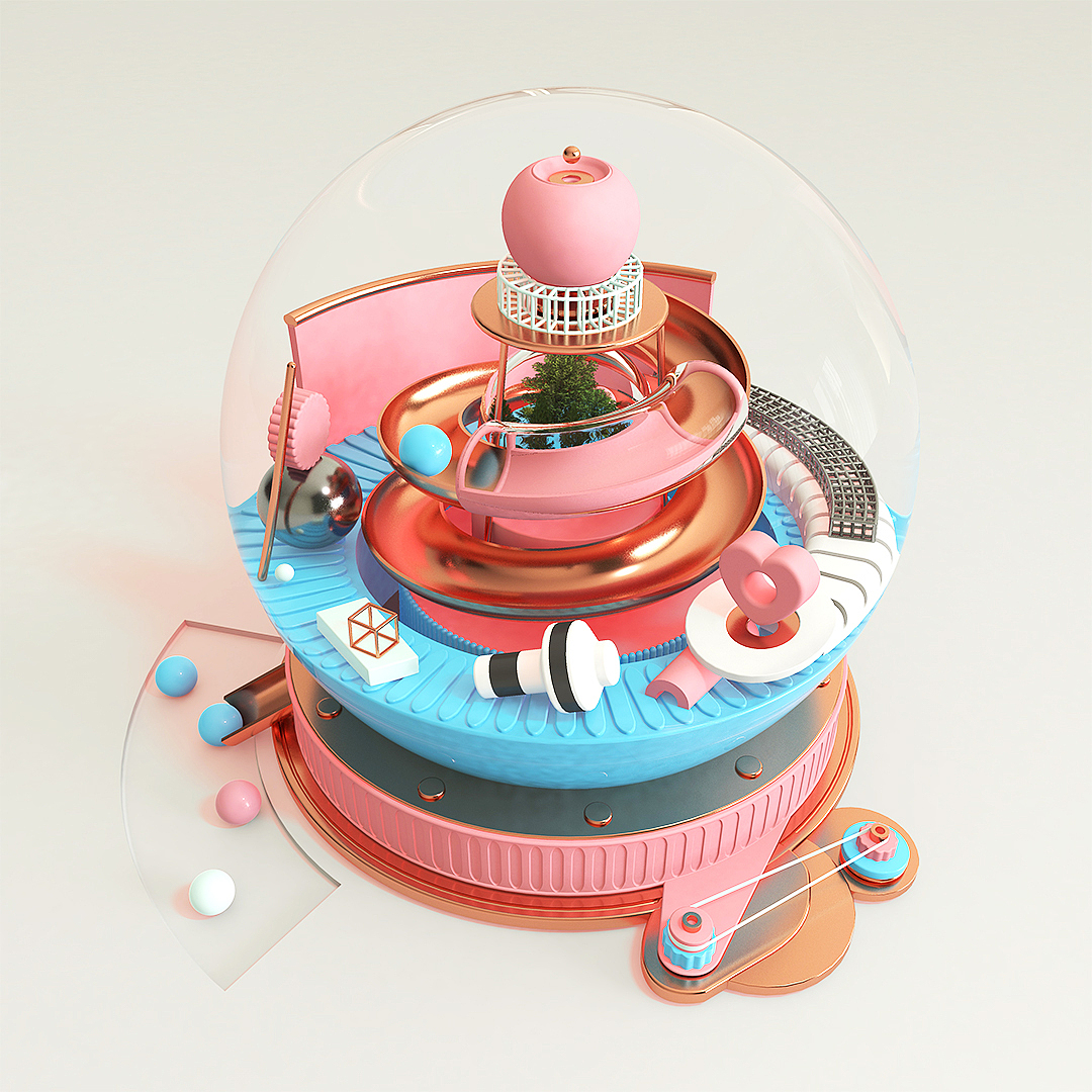 C4D-玻璃小球_放个烟花-站酷ZCOOL