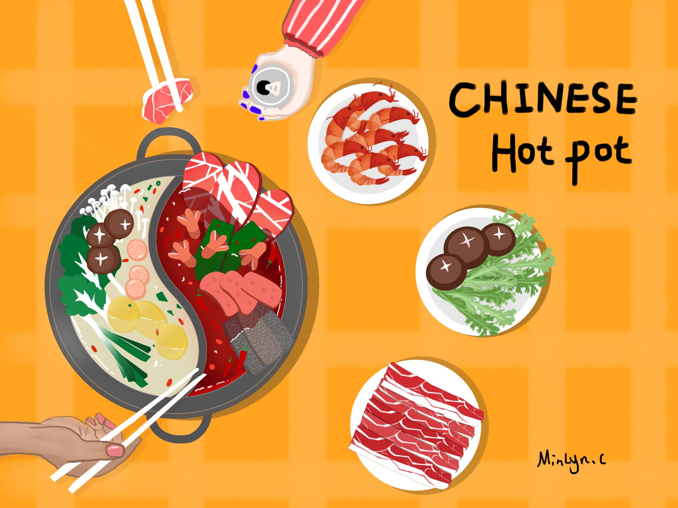 火锅插图练习_Minlync-站酷ZCOOL