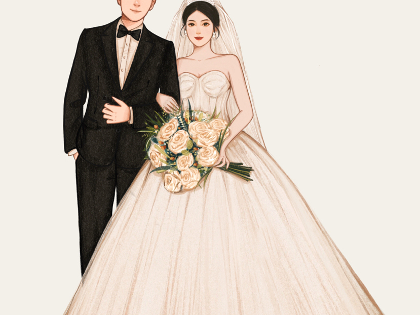 婚礼插画_板蓝根大王-站酷ZCOOL