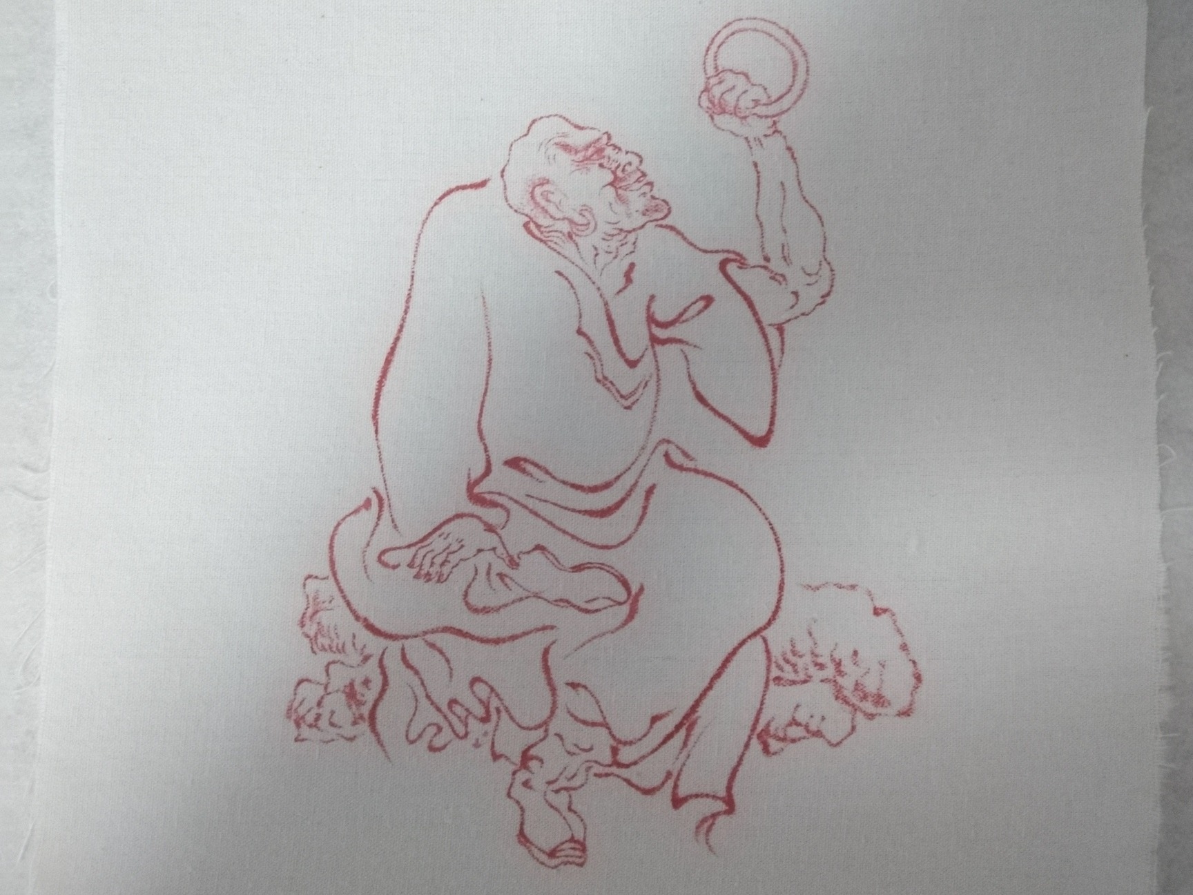 临-弘一法师108罗汉布面白描_刘伟art-站酷ZCOOL