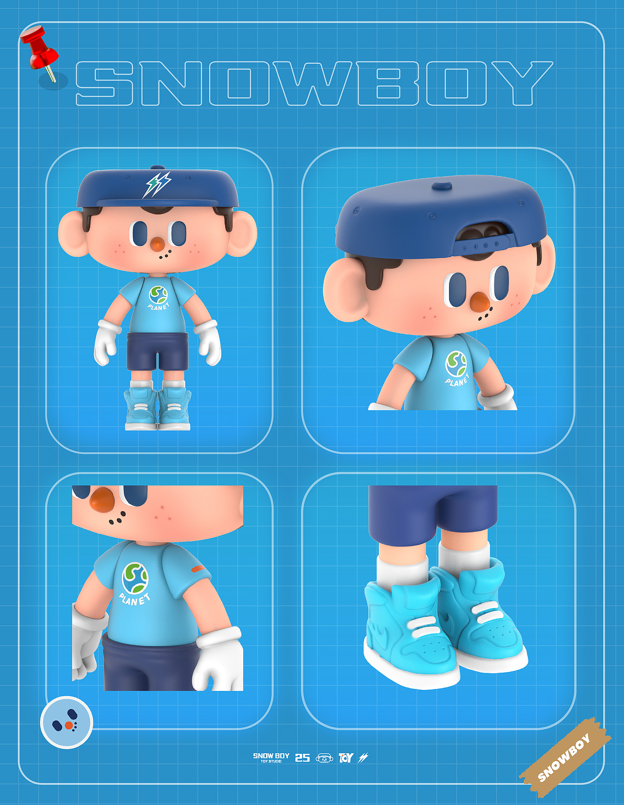 潮玩 | SNOWBOY 你的蓝朋友来了！_豆乳冻-站酷ZCOOL