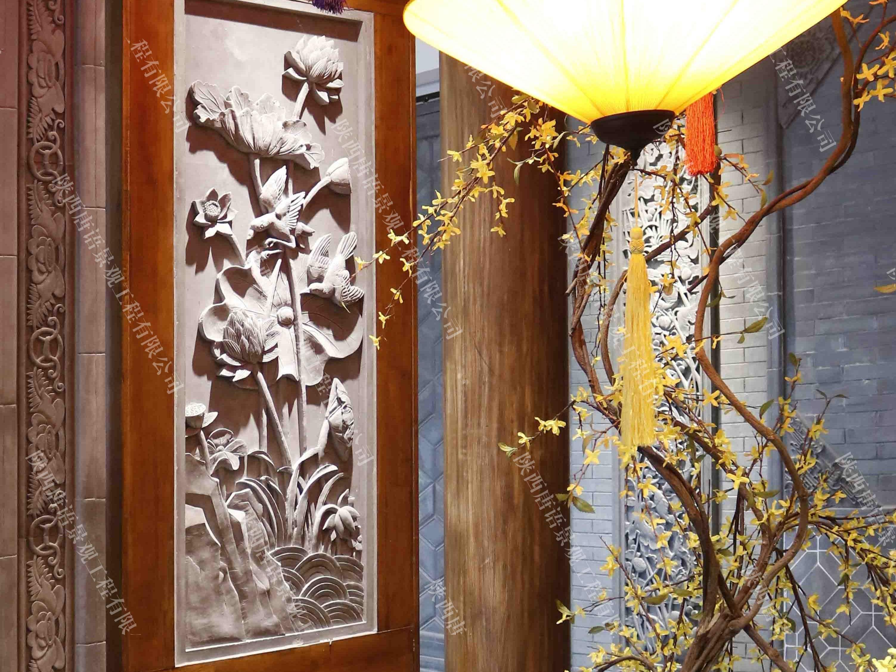 新中式砖雕特色唐语家庭装修风格设计效果展示图_tyzd-站酷ZCOOL