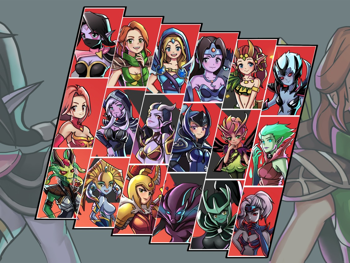 DOTA2全英雄头像插画_hongweipeng-站酷ZCOOL