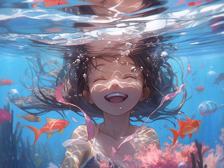 AI绘画潜水女孩_小漂亮yxl4-站酷ZCOOL