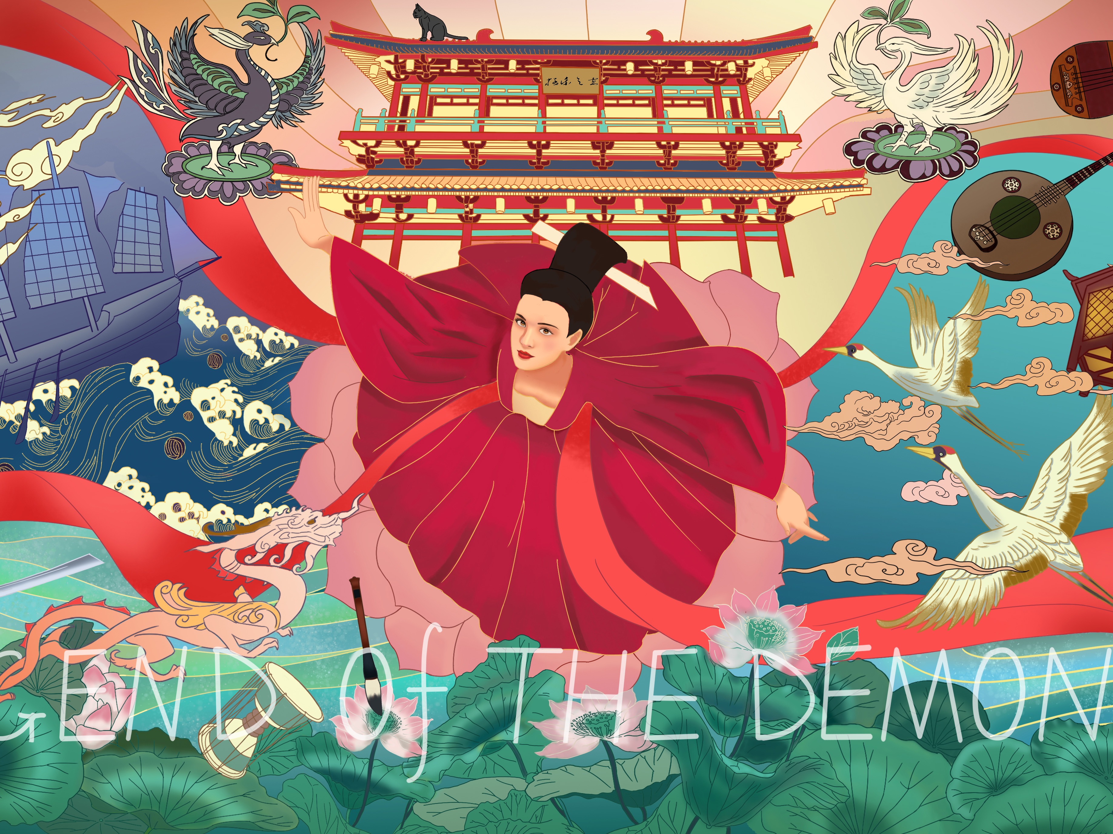 妖猫传涂鸦组合插画_CharlieKai-站酷ZCOOL