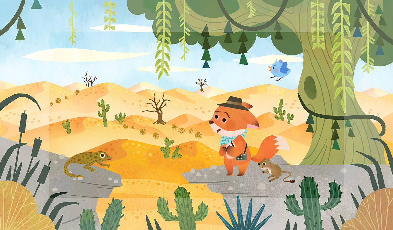 小河狸和小狐狸的绘本_李庆丹-站酷ZCOOL