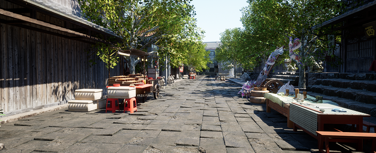 UE5/UE4山东淄博周村古商城数字景区地编_旋律纠缠-站酷ZCOOL