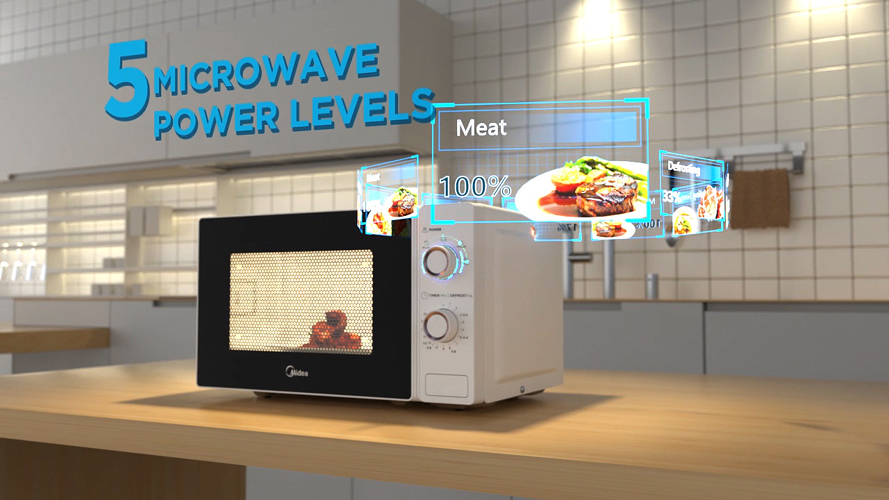 美的Midea多功能微波炉MM925AGN产品动画C4D_实力悬叔-站酷ZCOOL