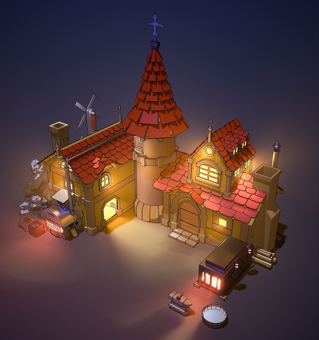 C4D+Arnold 美式卡通三渲二_MrChencatz-站酷ZCOOL