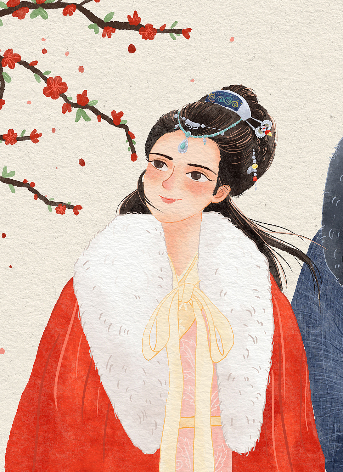 手绘古风情侣插画DAY9_不一样的卡卡-站酷ZCOOL