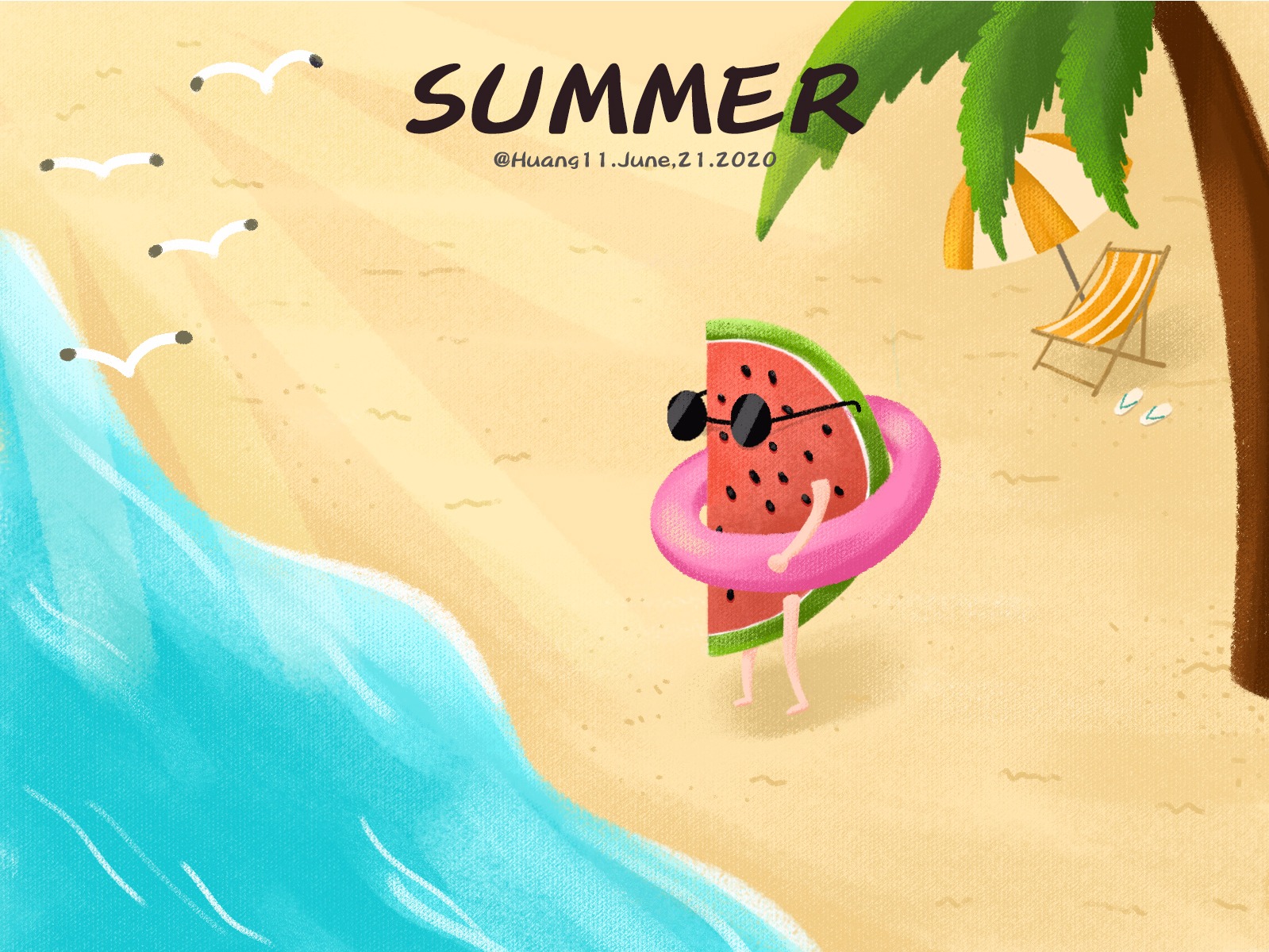 一只西瓜的sun of the beach_画画的妖妖-站酷ZCOOL