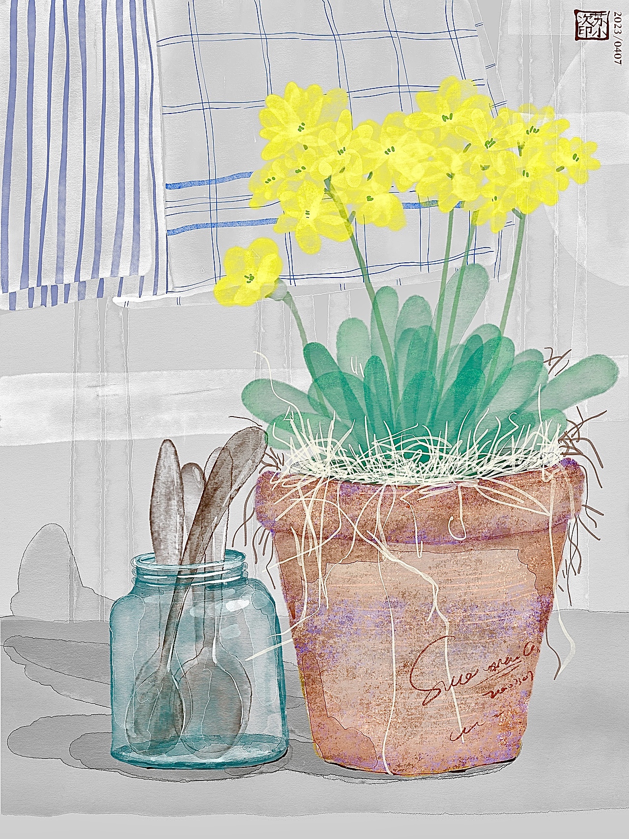 夏日清爽画风_小瓶子_Hedy苏小次-站酷ZCOOL