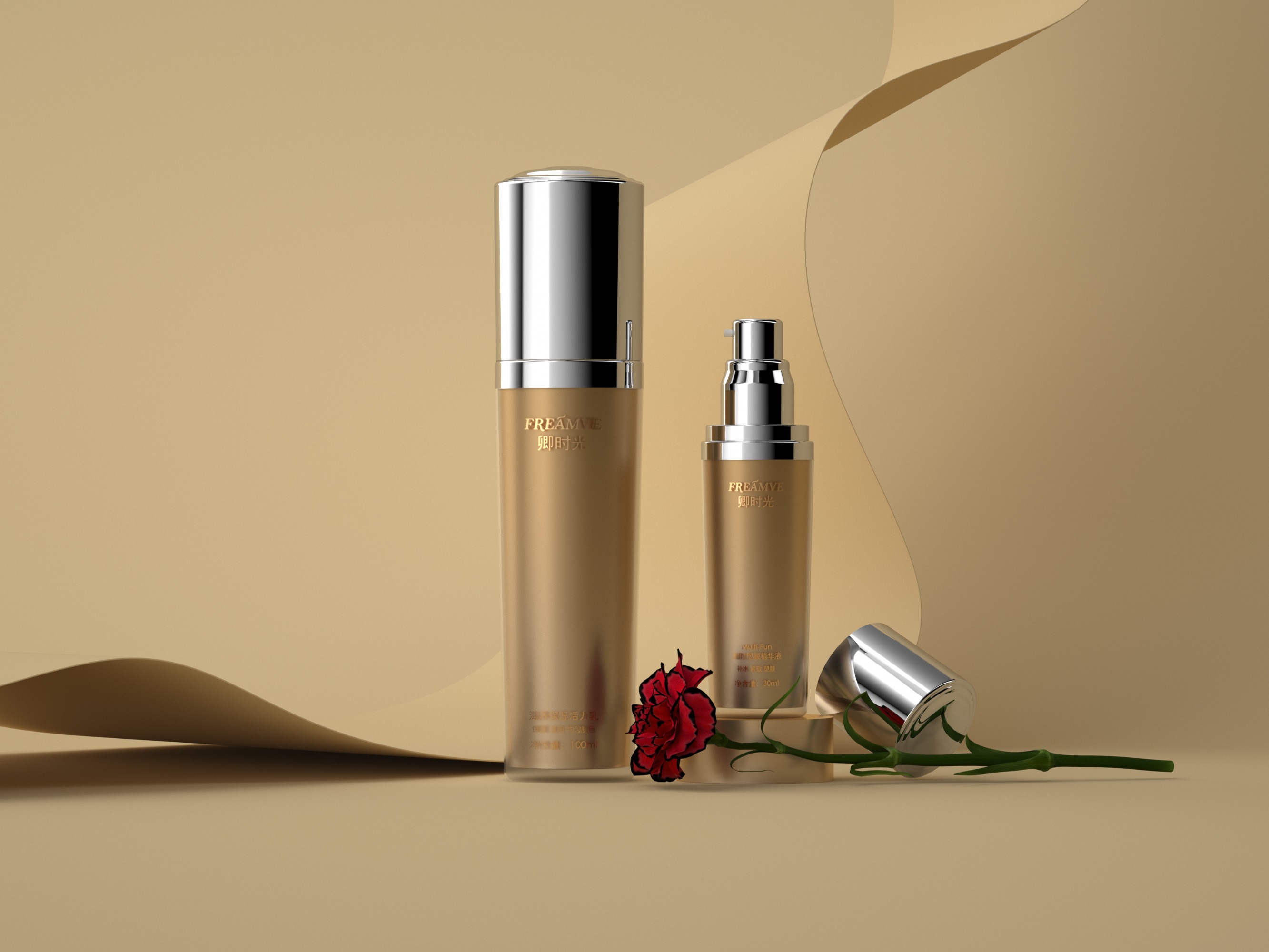 化妆品——乳液、精华c4d建模 oc渲染器渲染_happy妞yeah-站酷ZCOOL