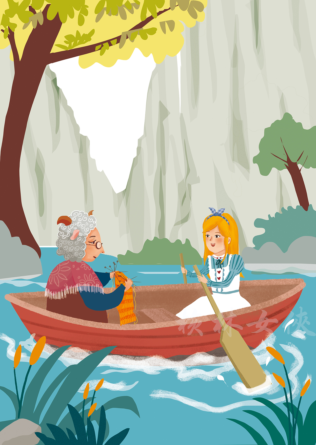 爱丽丝梦游仙境2-名著内页插画_核林女侠heling-站酷ZCOOL