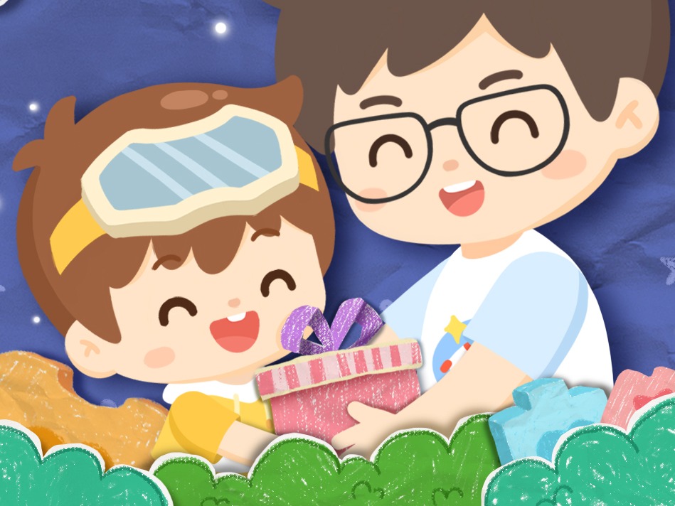 小火箭编程｜父亲节插画海报设计 _编程猫CODEMAO-站酷ZCOOL