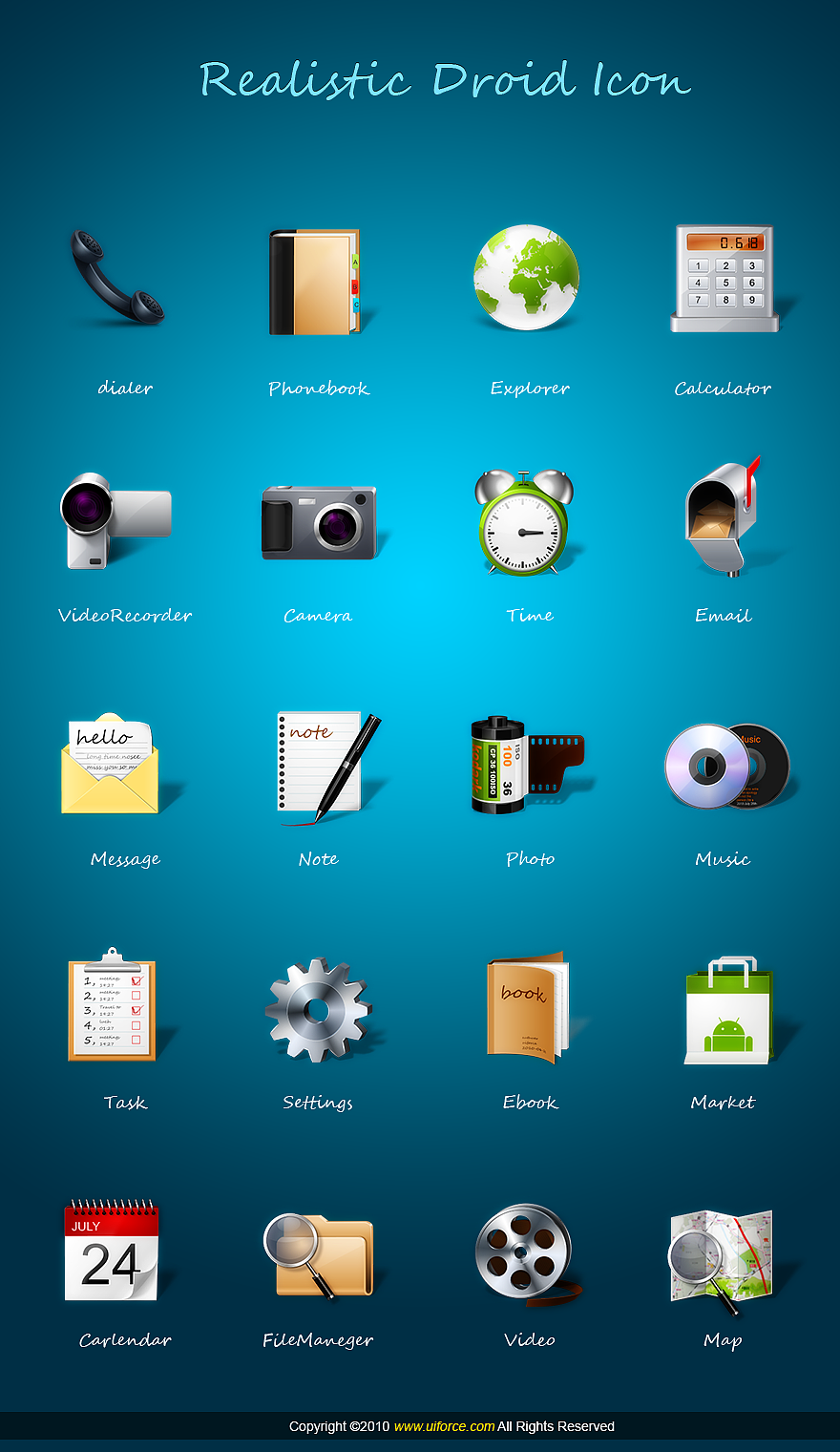 Realistic Droid Icon_uiforce-站酷ZCOOL