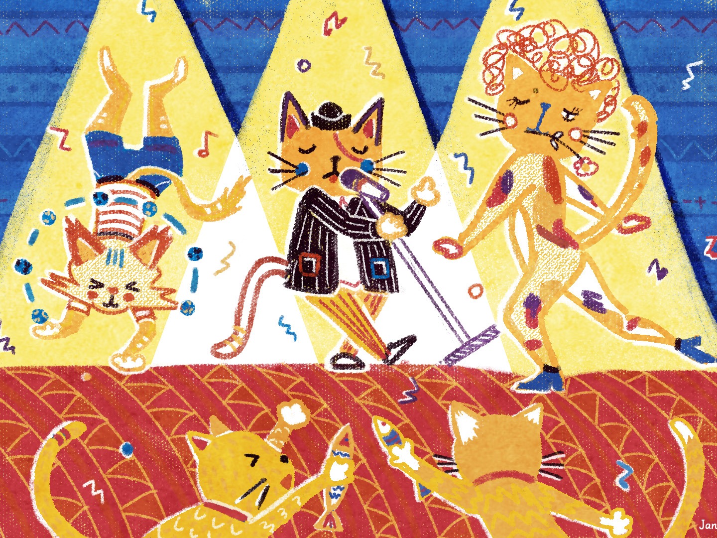 【021】深夜迪厅，猫咪派对_桔安Jiean-站酷ZCOOL