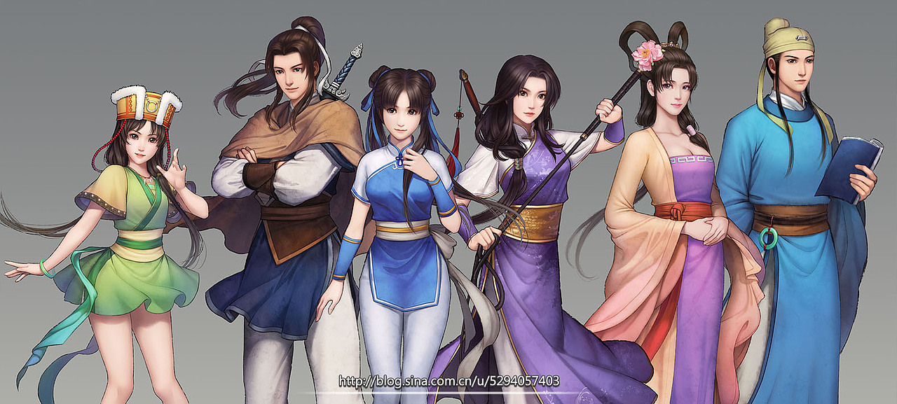 仙剑奇侠传online六个角色_darksolin-站酷ZCOOL