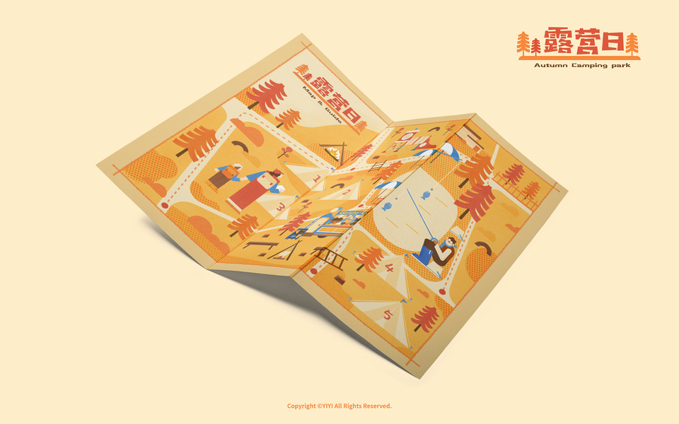 hb 草坪露营插画_创意设计作品图片素材-站酷ZCOOL